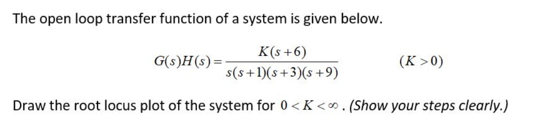 Solved The open loop transfer function of a system is given | Chegg.com
