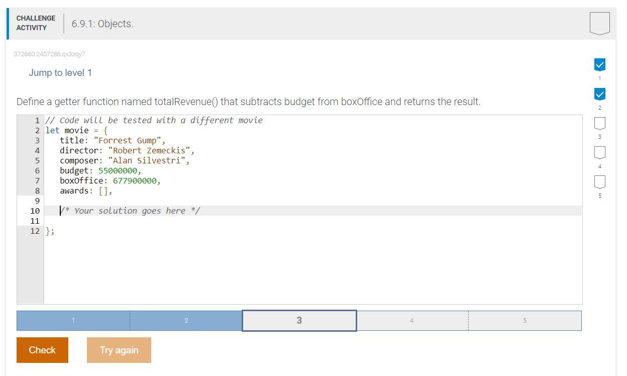 Solved CHALLENGE ACTIVITY 6.9.1: Objects. | Chegg.com