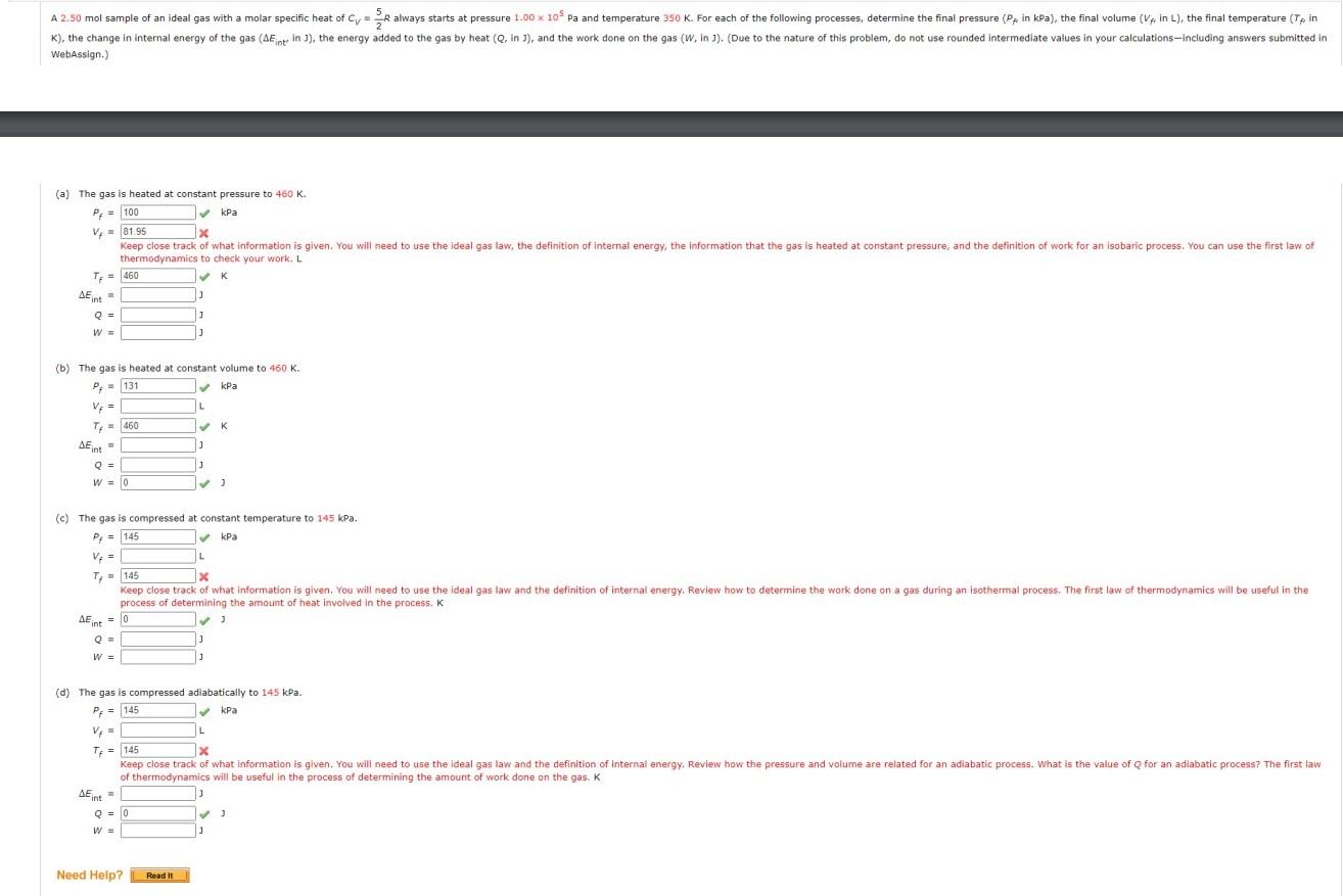 Solved WebAssign.) process of determining the amount of heat | Chegg.com