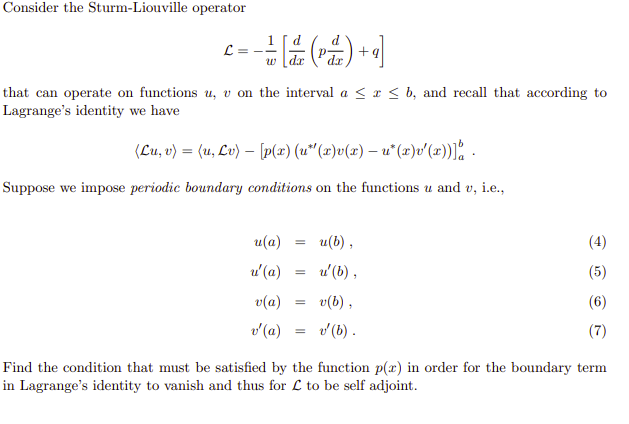 Solved Consider the Sturm-Liouville operator L=-- w dr [(") | Chegg.com