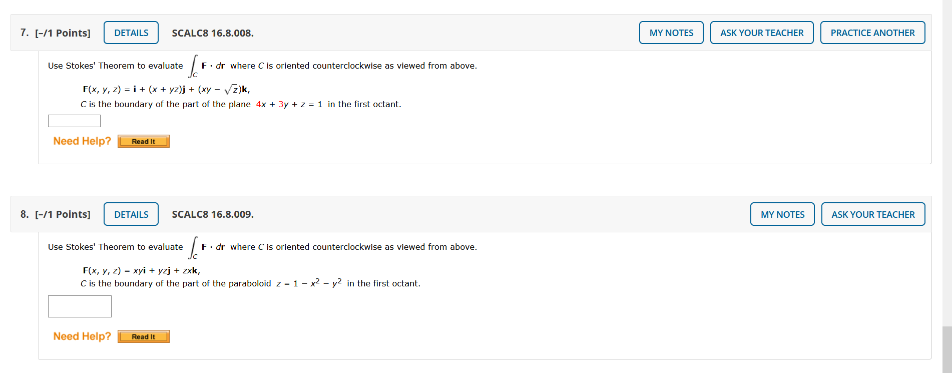Solved 7. [-/1 Points] DETAILS SCALC8 16.8.008. MY NOTES ASK | Chegg.com