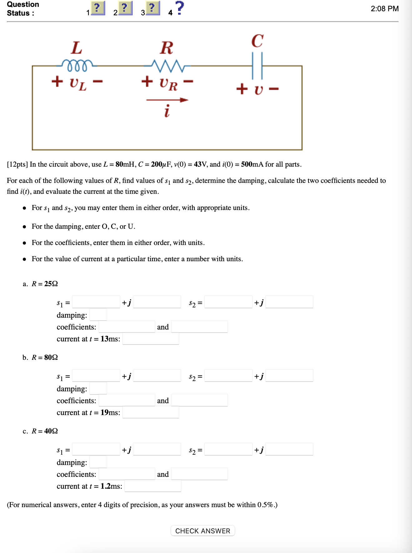 Solved [12pts] In the circuit above, use | Chegg.com