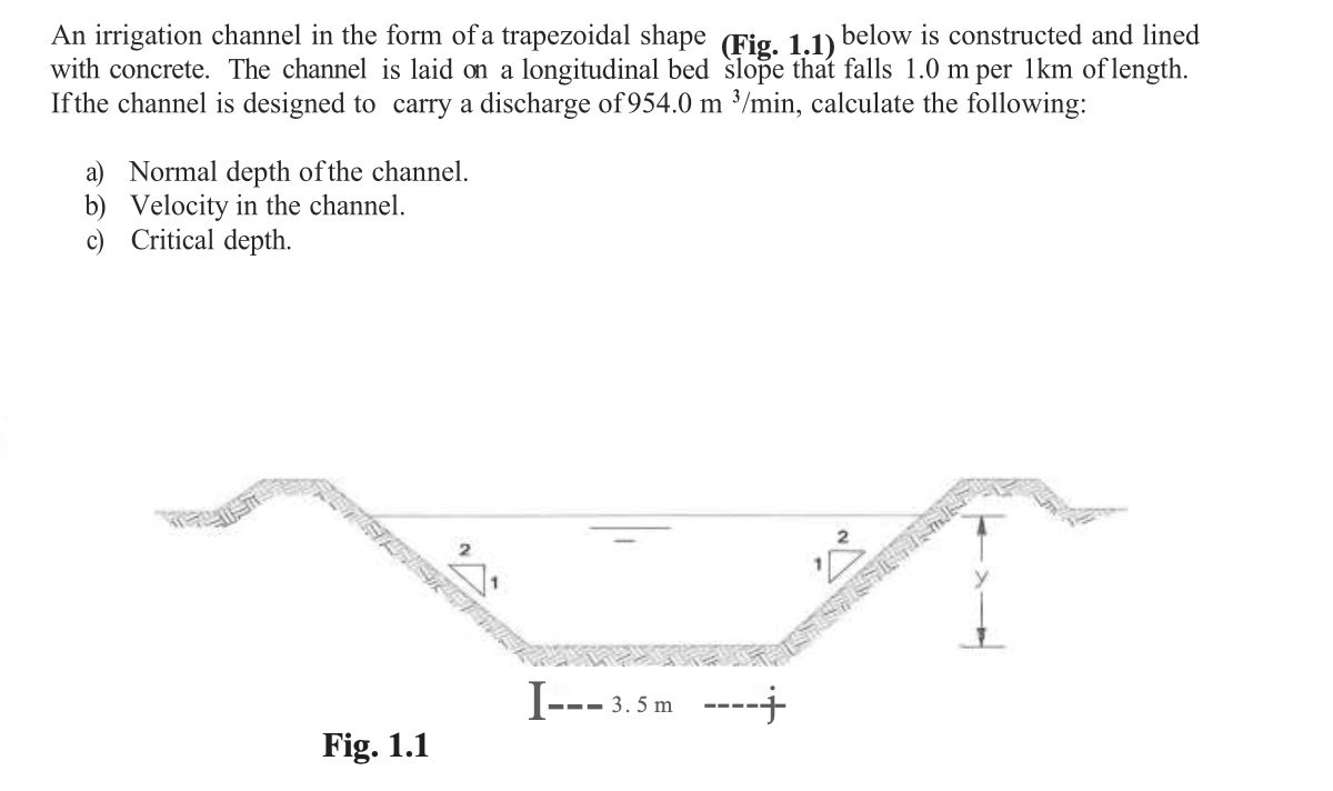 Solved An irrigation channel in the form of a trapezoidal | Chegg.com