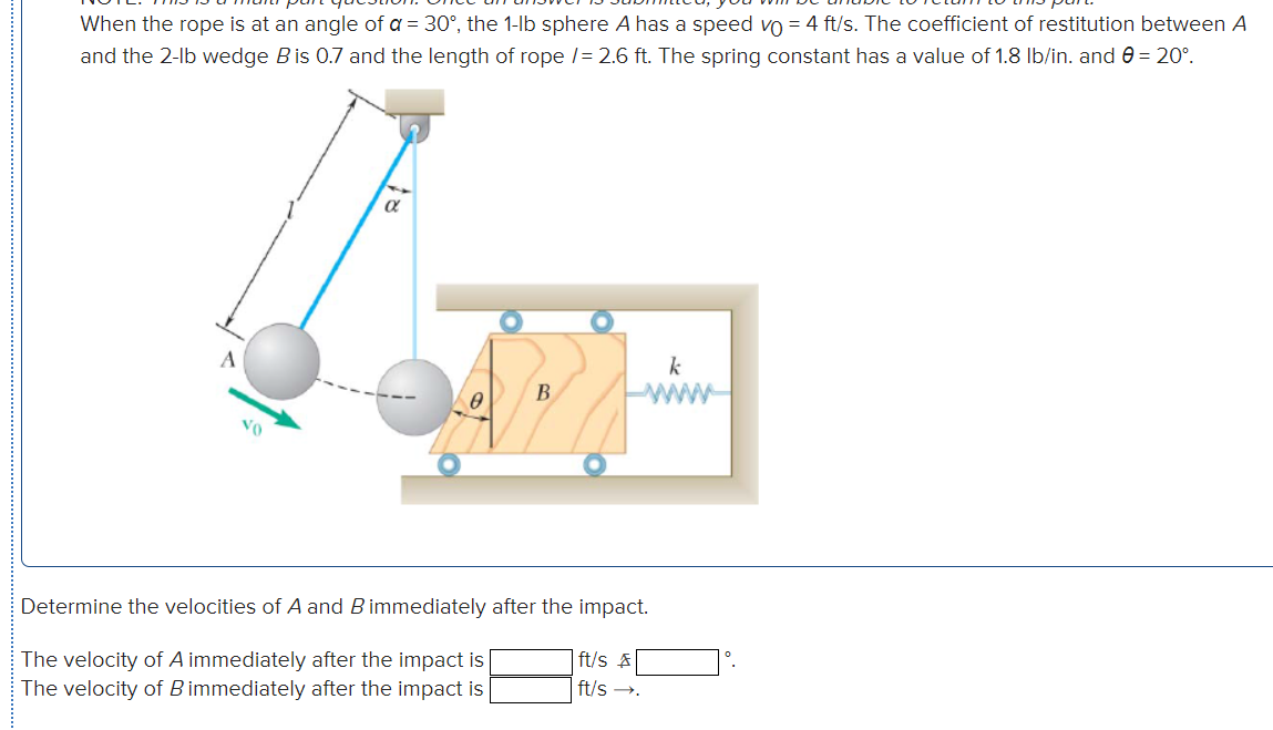 Solved When the rope is at an angle of a = 30°, the 1-1b | Chegg.com