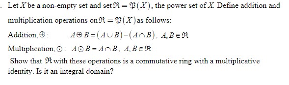 Solved Let X be a non-empty set and set ℜ=P(X), the power | Chegg.com