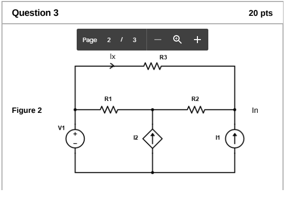 Solved Question 1 20 pts R1 R2 Vx V1 Figure 1 In 12 11 1 | Chegg.com