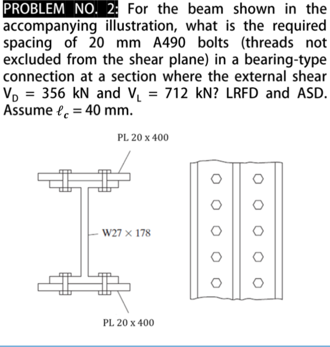 Solved PROBLEM NO. 2: For the beam shown in the accompanying | Chegg.com