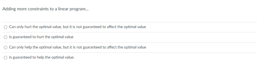 Solved Adding more constraints to a linear program... Can | Chegg.com