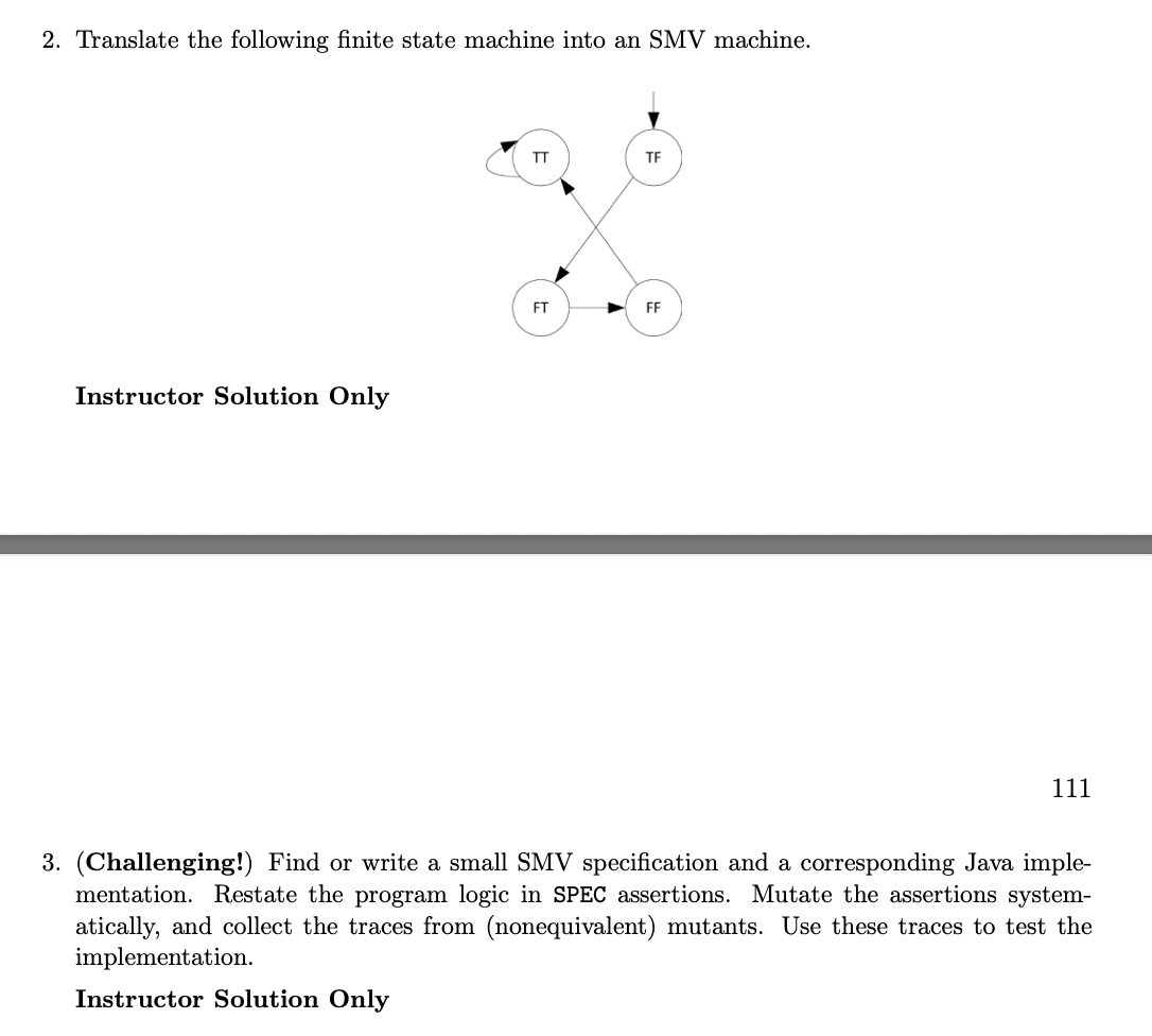 2. Translate the following finite state machine into | Chegg.com