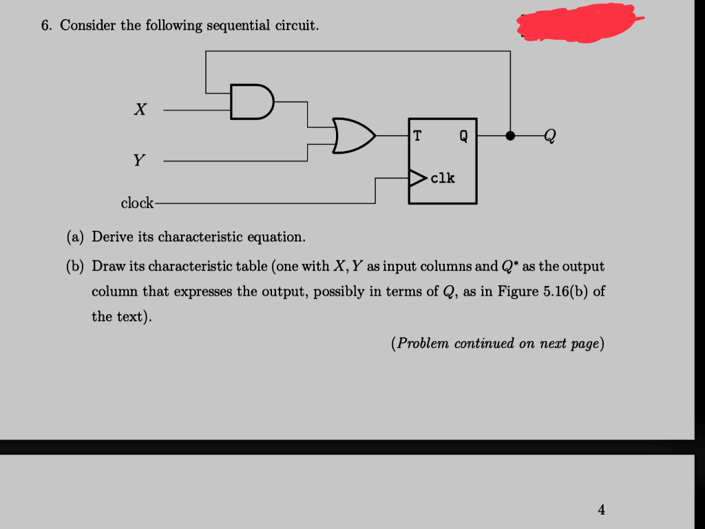 Solved 6 Consider The Following Sequential Circuit Clk