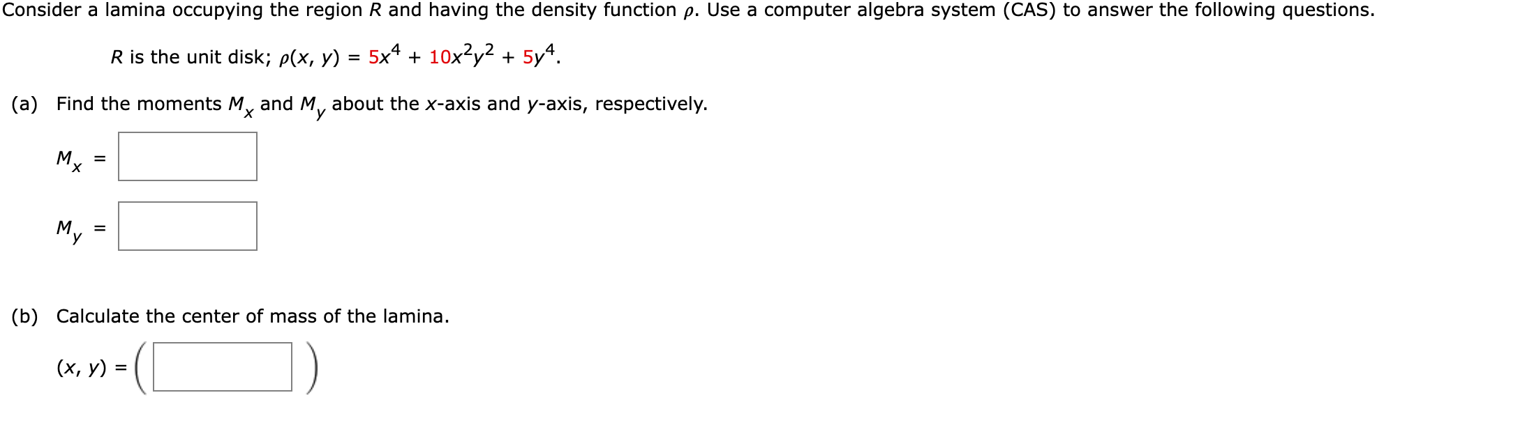Solved Consider a lamina occupying the region R and having | Chegg.com