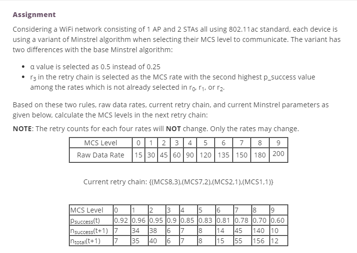 Assignment Considering a WiFi network consisting of 1 | Chegg.com