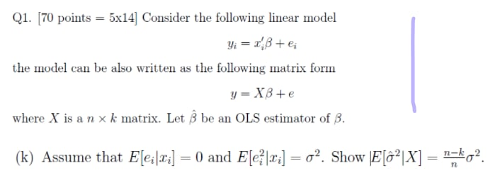 Solved Q1. [70 points = 5x14] Consider the following linear | Chegg.com