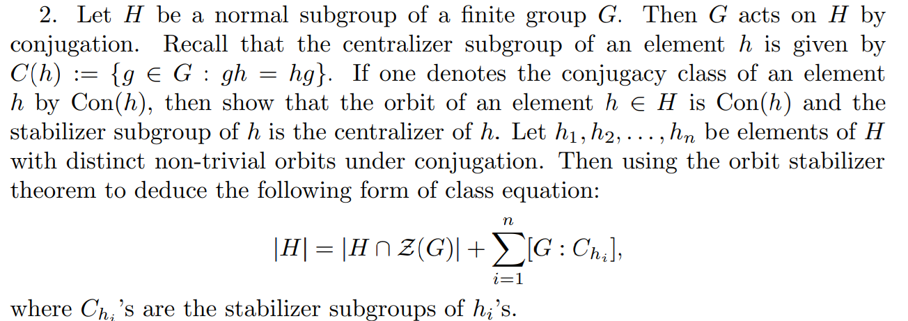 Solved Let H ﻿be a normal subgroup of a finite group G. | Chegg.com