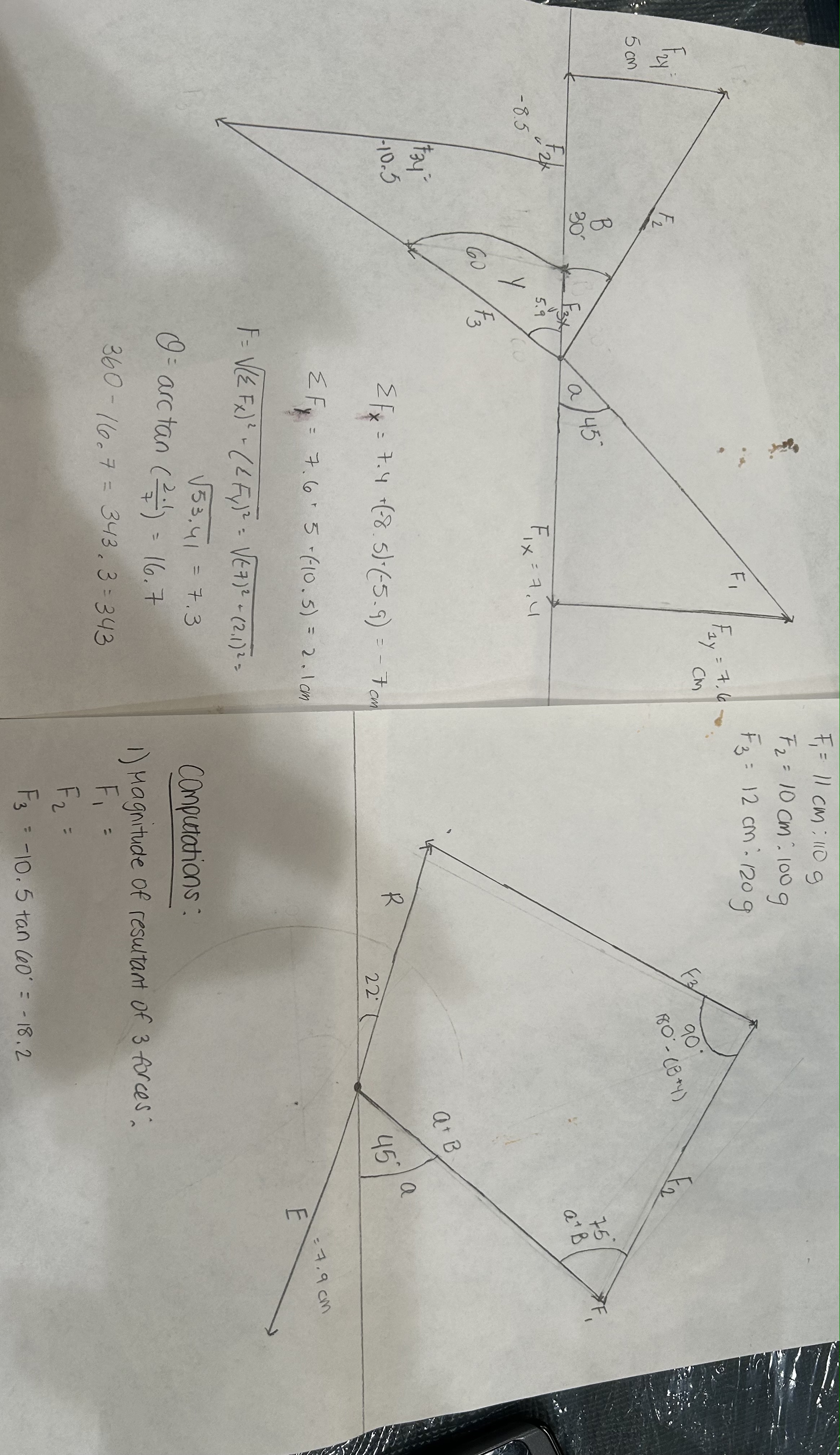 1. Compute by trigonometry, using the component | Chegg.com