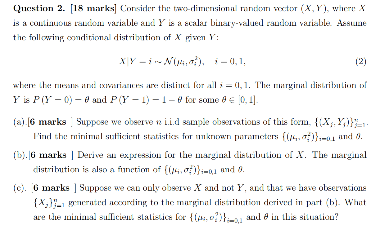 Question 2. (18 marks] Consider the two-dimensional | Chegg.com