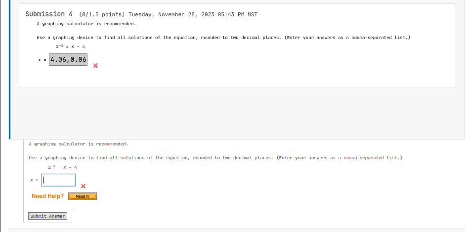 Solved Submission 4 (0/1.5 ﻿points) ﻿Tuesday, November | Chegg.com