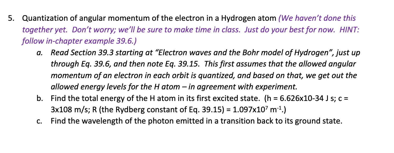 Solved Quantization Of Angular Momentum Of The Electron In A