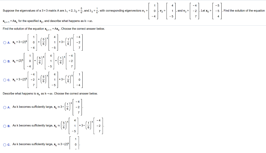 Solved -4 Suppose the eigenvalues of a 3x3 matrix A are = | Chegg.com
