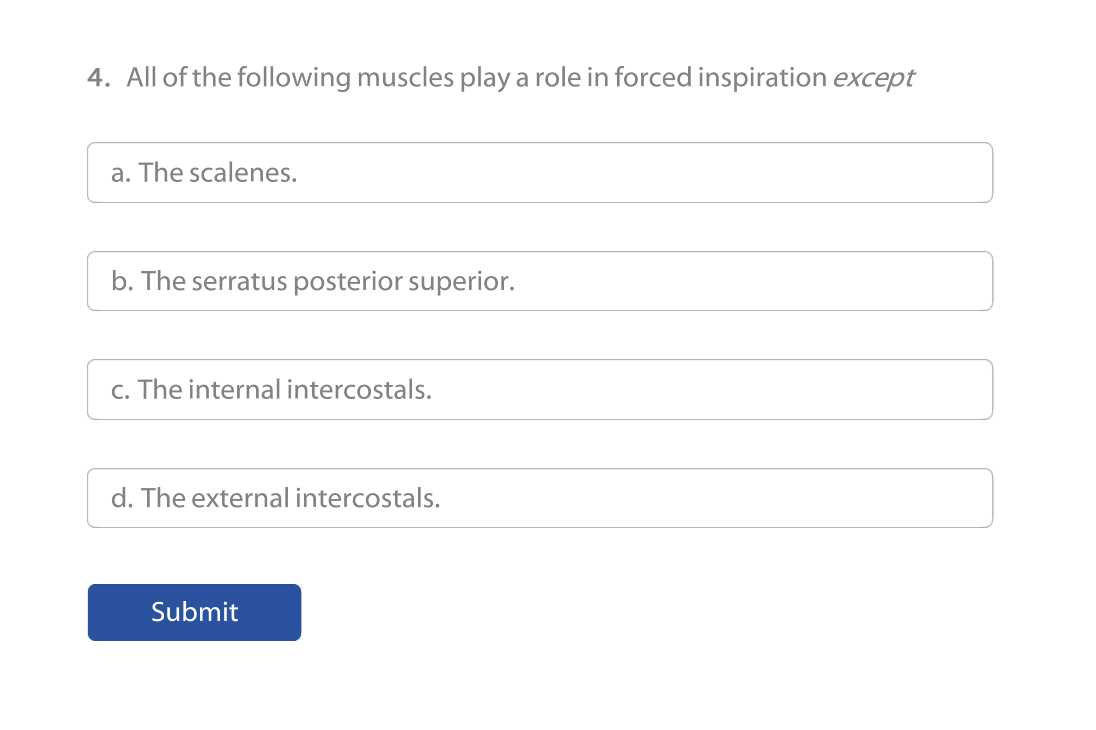 Solved All of the following muscles play a role in forced | Chegg.com