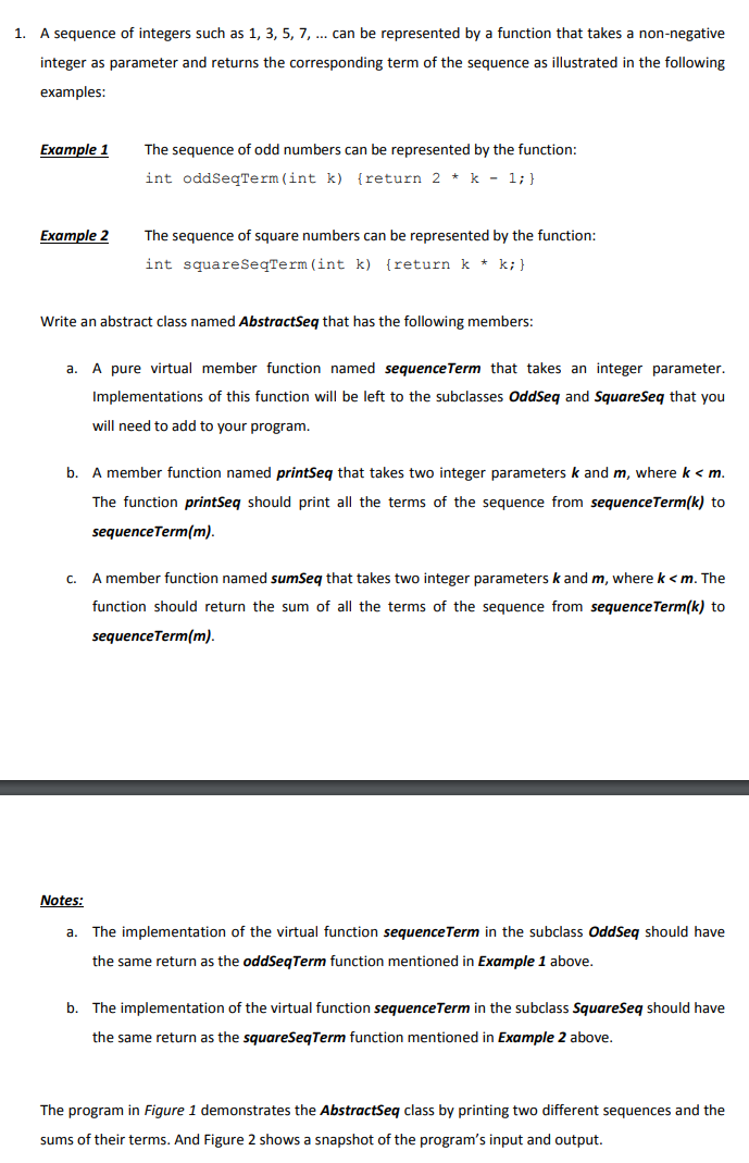 Solved 1. A sequence of integers such as 1, 3, 5, 7, ... can | Chegg.com