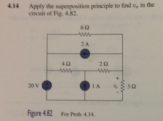 Solved 4.14 Apply the superposition principle to find vo in | Chegg.com