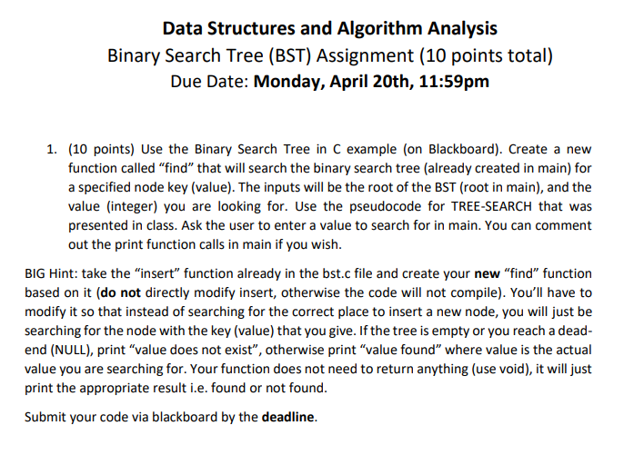 Data Structures and Algorithm Analysis Binary Search | Chegg.com