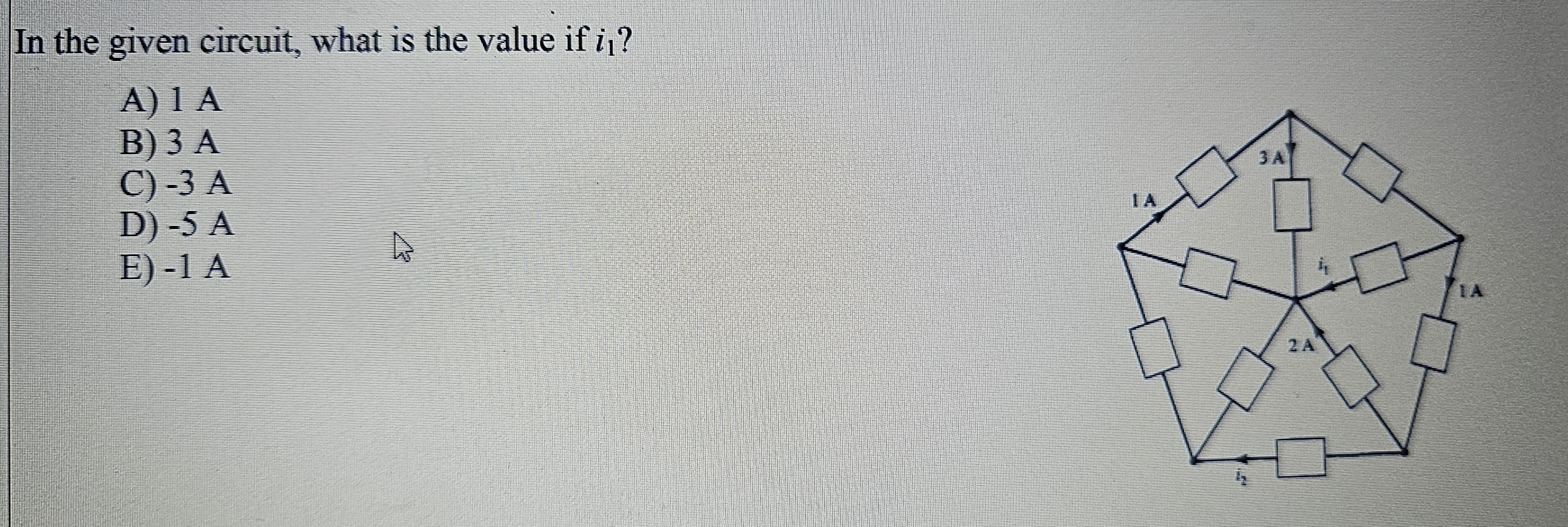 Solved In the given circuit, what is the value if i_(1) ? A) | Chegg.com