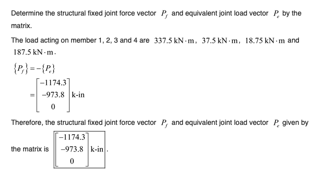 5.26 Determine the fixed-joint force vectors and | Chegg.com