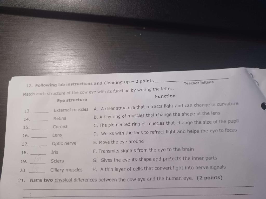 Solved 12. Following lab instructions and Cleaning up - 2 | Chegg.com