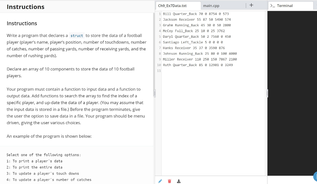 Solved In C++ the instructions and file needed is in the | Chegg.com