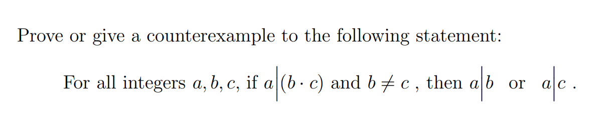 Solved Prove or give a counterexample to the following | Chegg.com
