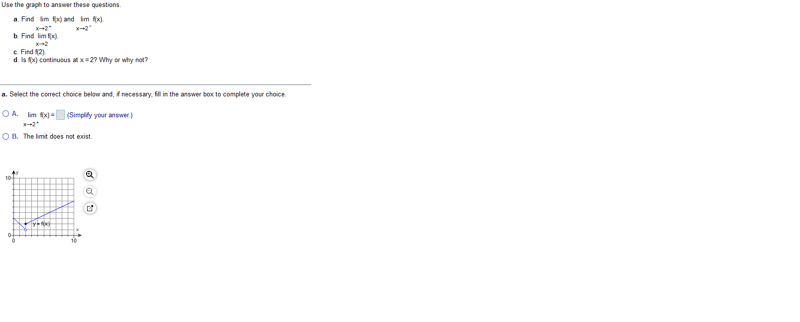 Solved Use the graph to answer these questions. a. Find lim | Chegg.com