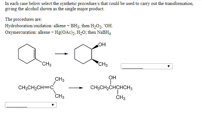 Solved In each case below select the synthetic procedure/s | Chegg.com