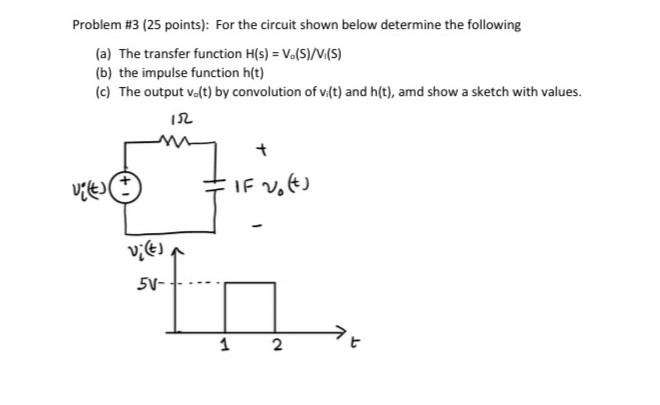 Solved Problem #3 (25 points): For the circuit shown below | Chegg.com
