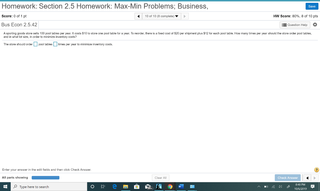 Solved Homework: Section 2.5 Homework: Max-Min Problems; | Chegg.com