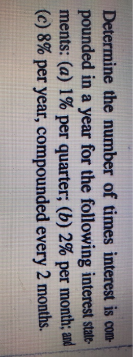 Solved Determine the number of times interest is com- | Chegg.com