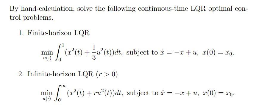 By hand-calculation, solve the following | Chegg.com