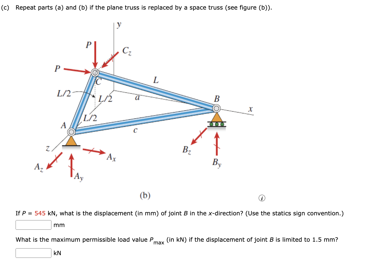 Solved The three-bar truss ABC shown in figure (a) has a | Chegg.com