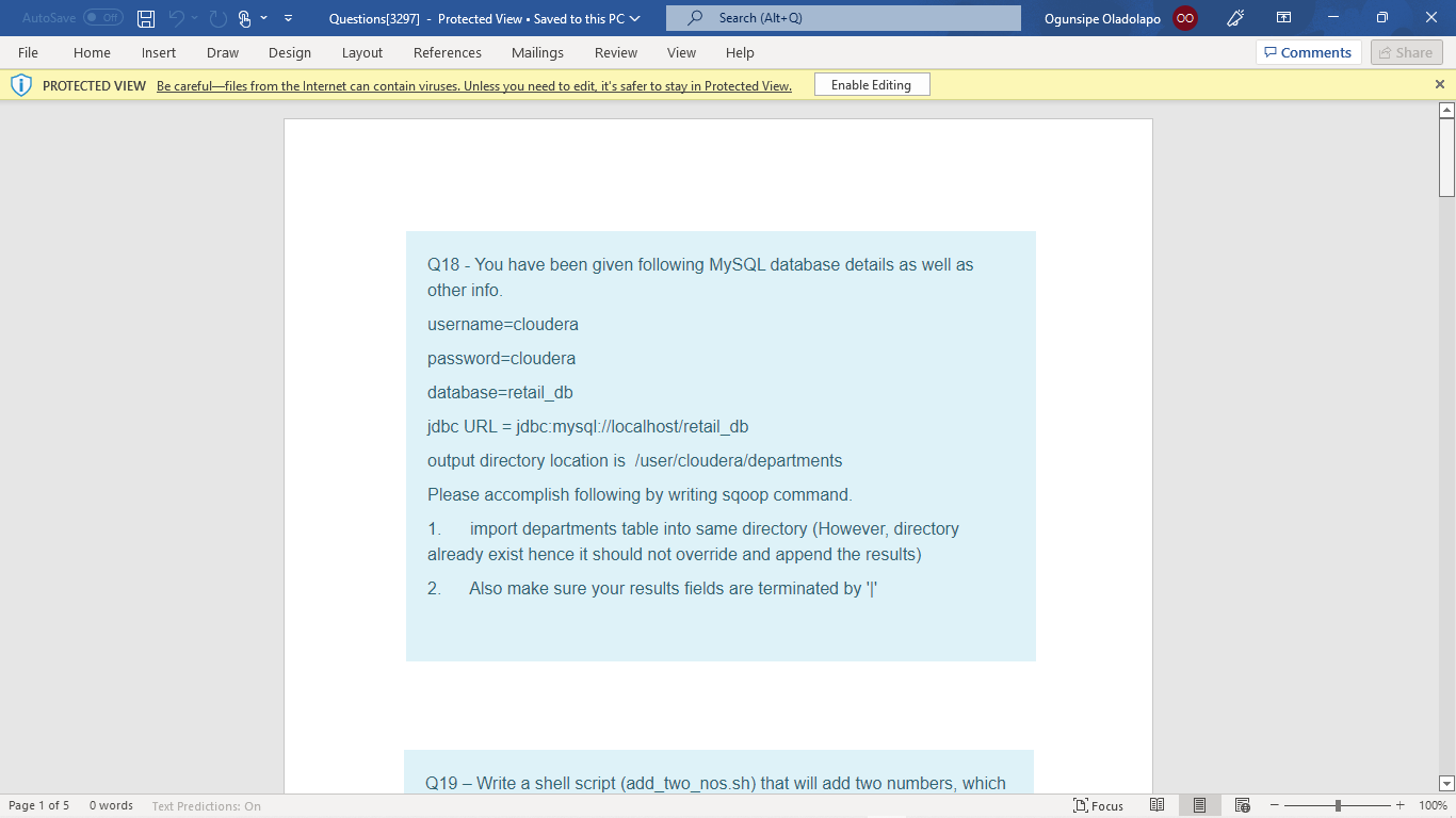 Solved Q18 - You have been given following MySQL database | Chegg.com