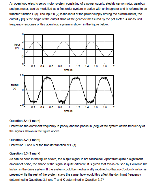An open loop electric servo motor system consisting | Chegg.com
