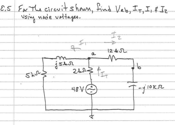Solved For the circuit shown, find Vab, IT, I1 & I2 using | Chegg.com