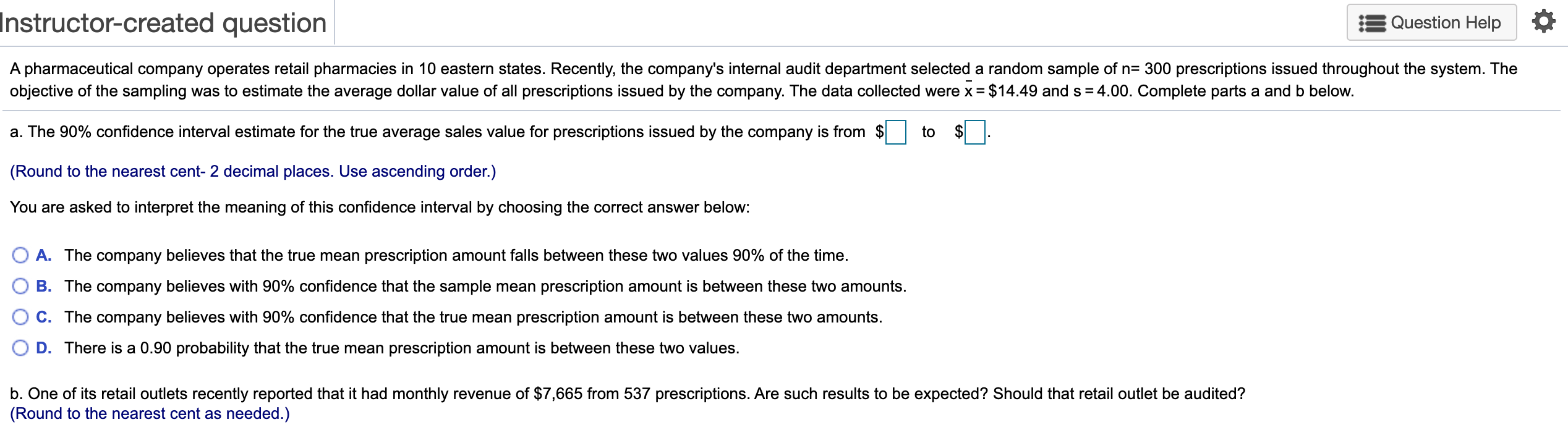 Solved Instructor-created question Question Help A | Chegg.com