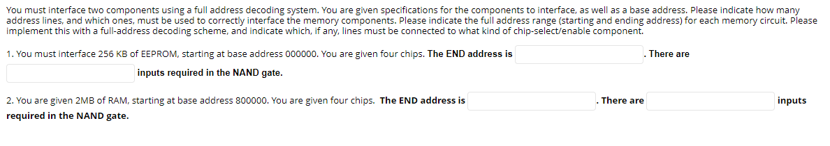 You must interface two components using a full | Chegg.com