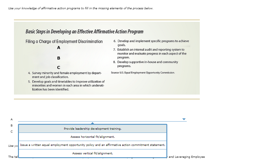 Solved Use your knowledge of affirmative action programs to | Chegg.com
