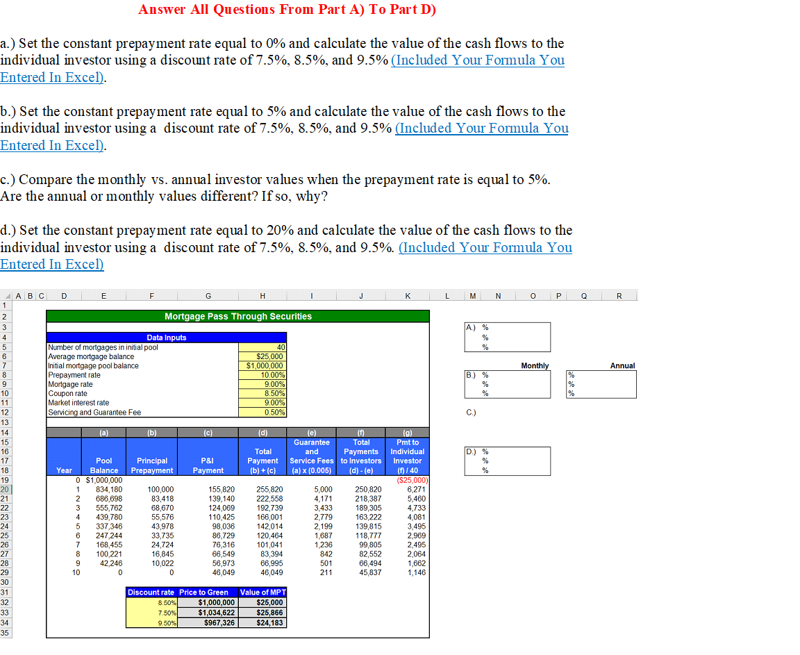 Answer All Questions From Part A) To Part D) a.) Set | Chegg.com