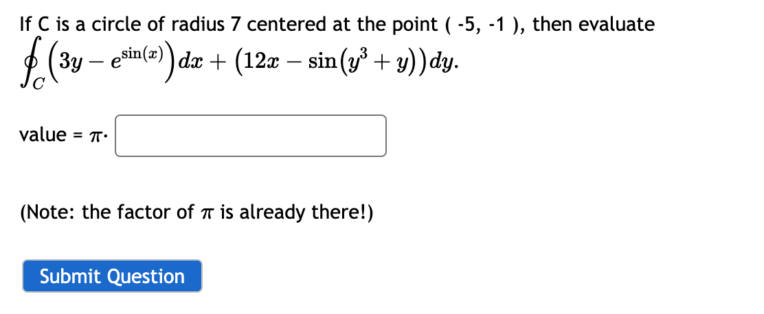 Solved If C is a circle of radius 7 centered at the point | Chegg.com