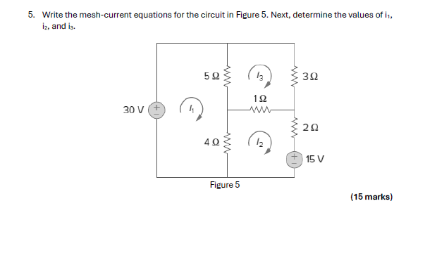 Solved Write the mesh-current equations for the circuit in | Chegg.com