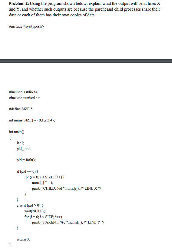 Problem 1 Using The Following Program Identify The