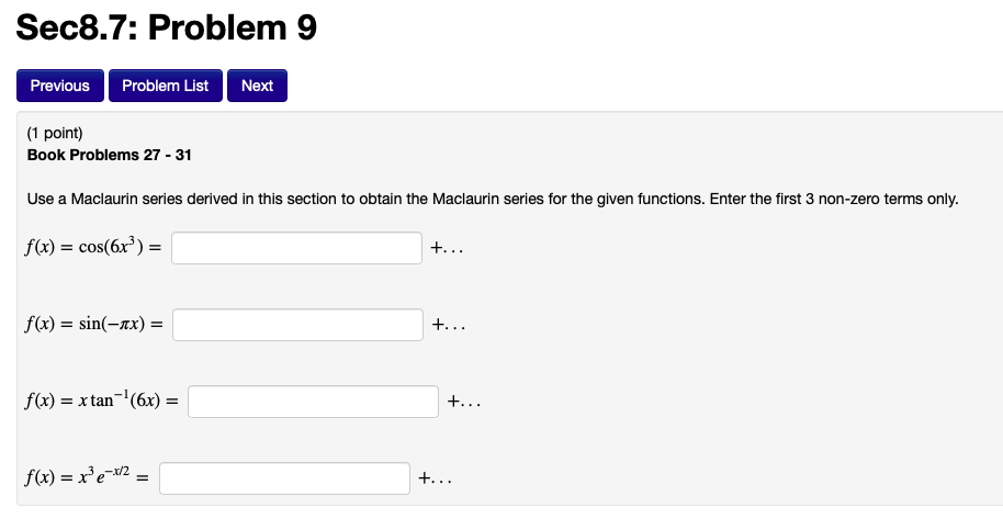 Solved Sec8.7: Problem 9 Previous Problem List Next (1 | Chegg.com